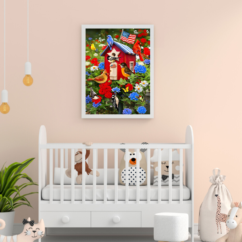 A# 5D DIY Diamond Painting Kits Full Round Drill Birds Flowers Mosaic ...