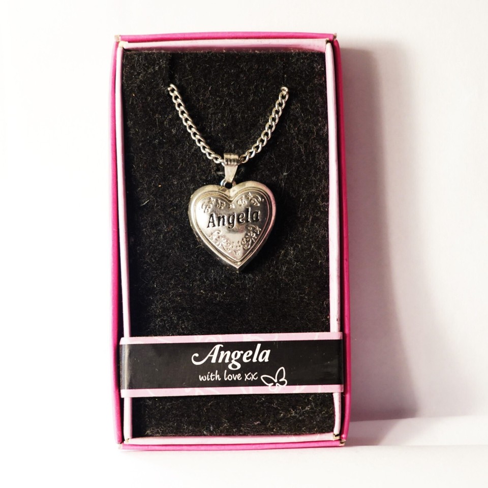 Love Locket Necklace Heart Silver Personalized Pick Name Mulberry ...