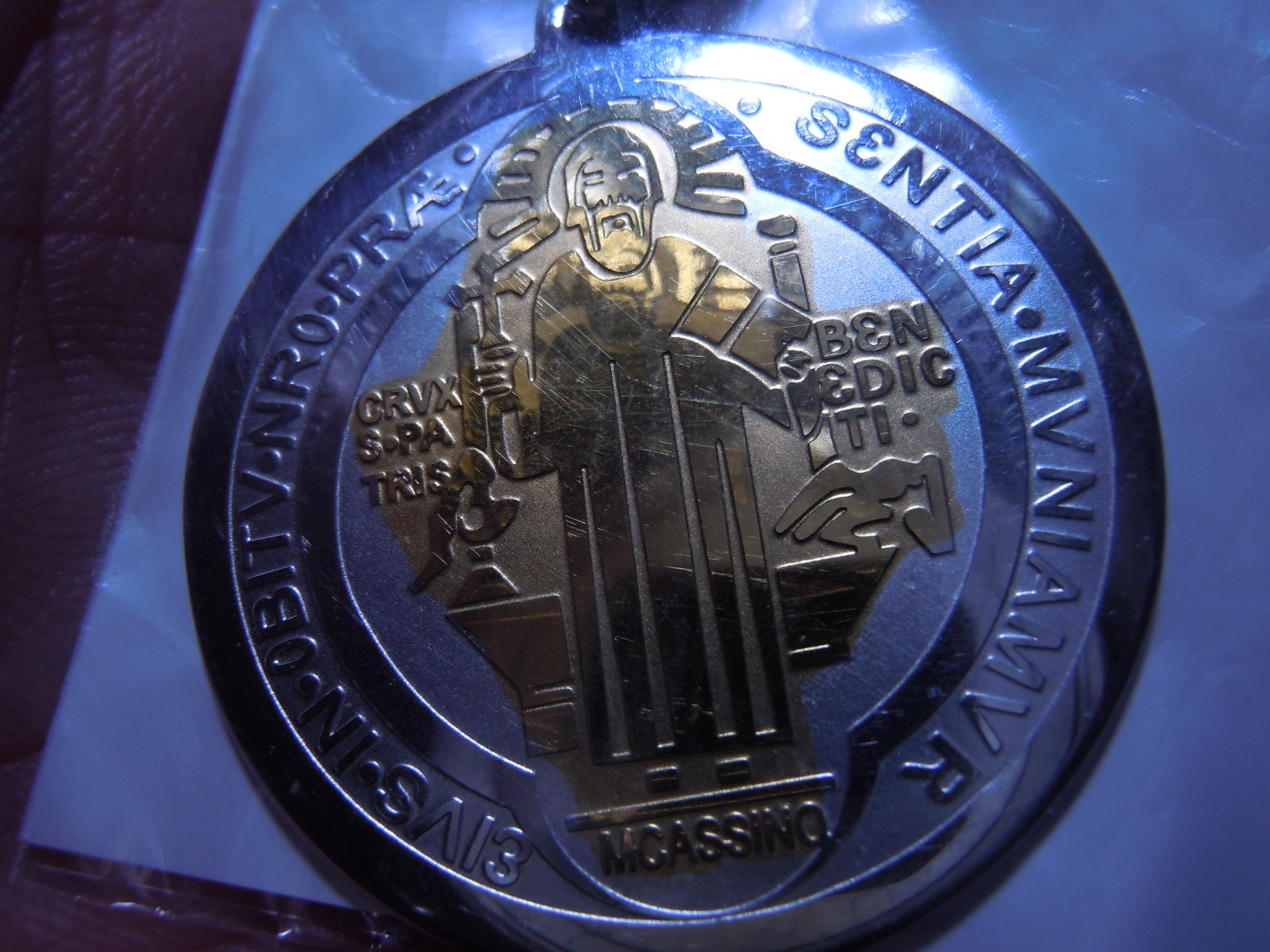 Gold On Stainless Steel Catholic Sentia Mvniamvr Latin Pendant Brand ...