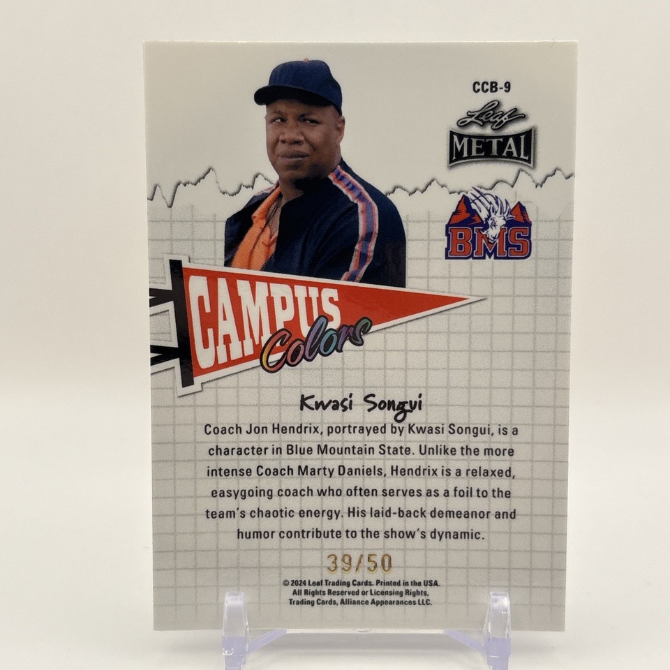 Kwasi Songui 2024 Leaf Metal Blue Mountain State BMS Legacy Silver /50 ...