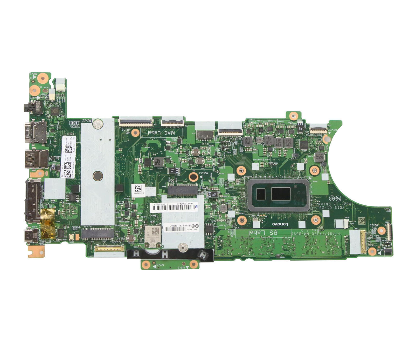 For Lenovo ThinkPad T490S X390 Motherboard NM-B891 i5-8365U 16G ...