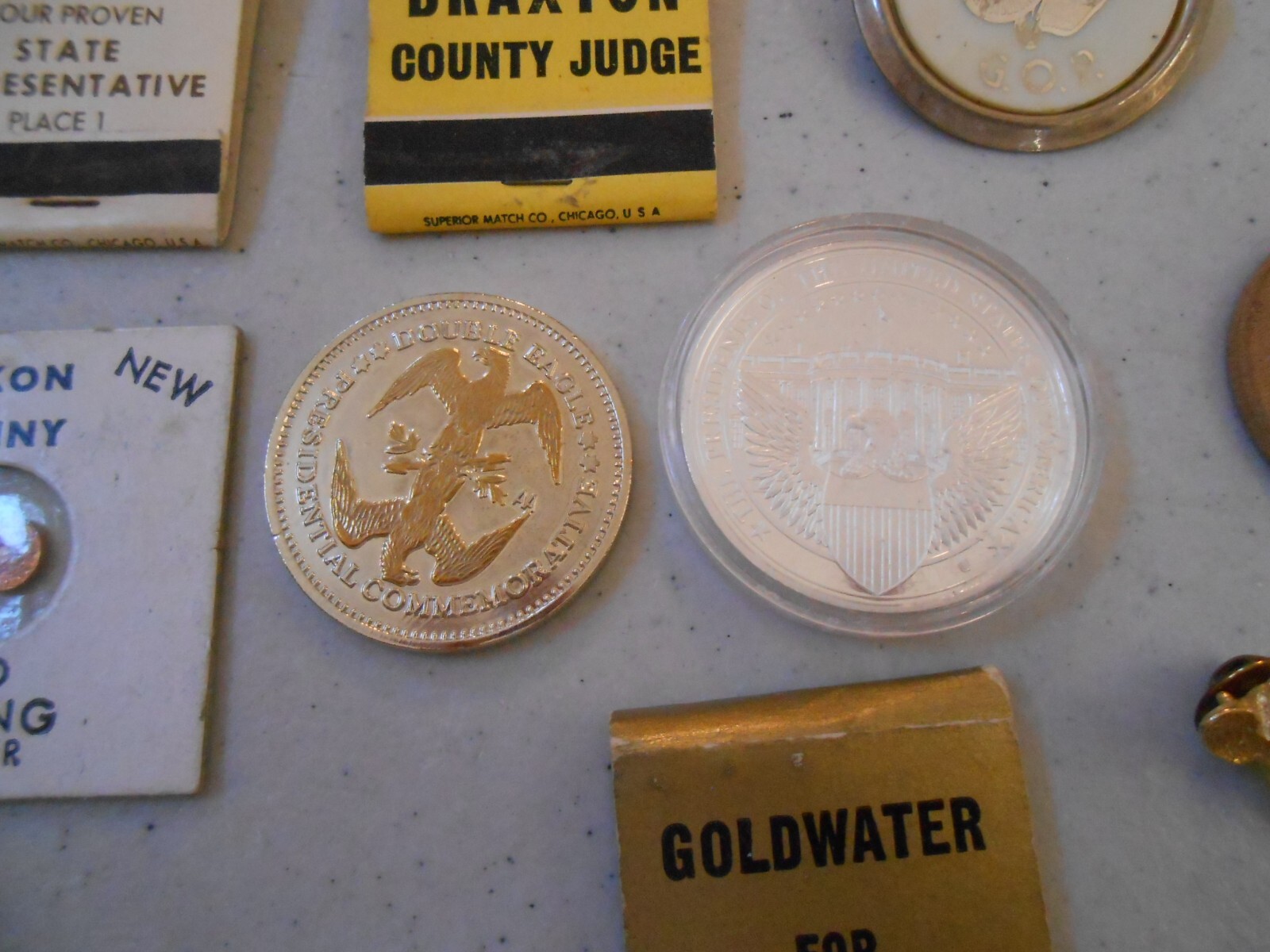 LOT DEMOCRATIC POLITICAL CAMPAIGN ITEMS GOP BUTTON NIXON PENNY REAGAN ...