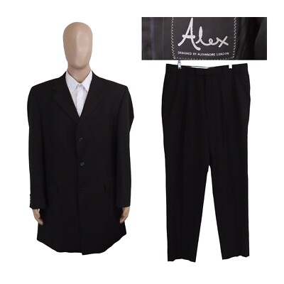 Alex Alexandre London Two Piece Black Brown Stripe Trevira Blend Suit ...