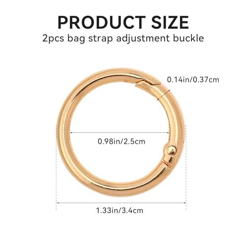 2 Pcs Spring O Ring Clip for Purse Strap 1 Inch Round Snap Clip Key ...