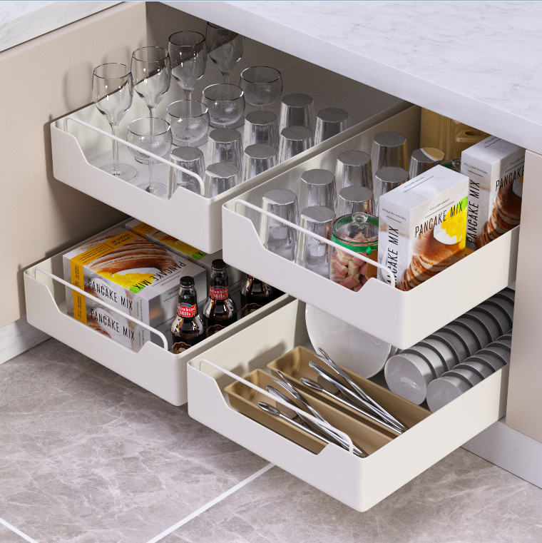 Pull Out Kitchen Cupboard Organiser Scalable Cupboard Storage Organiser ...