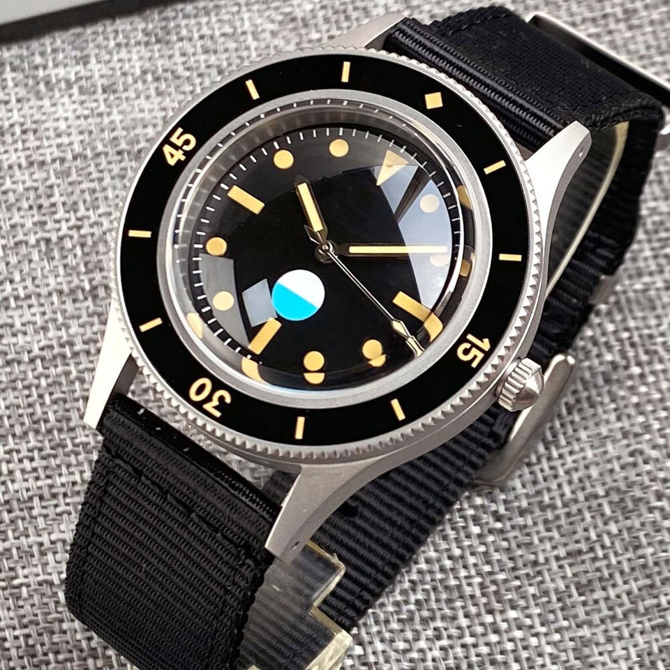 Tandorio 40mm Vintage Men Watch Japan NH35A PT5000 Move Lume 120 Clicks ...
