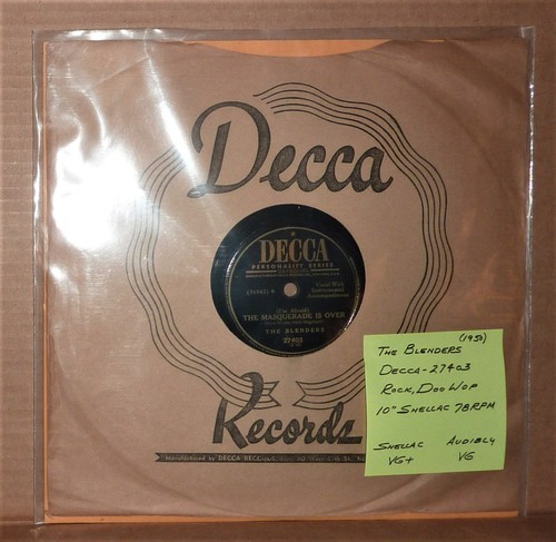 78 RPM SHELLAC RECORD by THE BLENDERS (1950) DECCA-27403 / ROCK, DOO ...