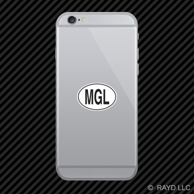 MGL Mongolia Country Code Oval Cell Phone Sticker Mobile Mongolian euro ...