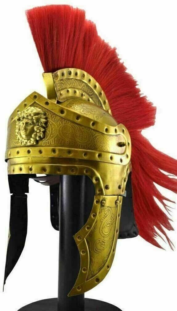 Medieval Roman Imperial Guard Praetorian Helmet With Red Plume Costume ...