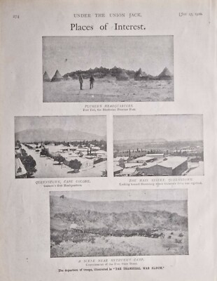 1899 PRINT BOER WAR FORT TULI RHODESIAN FRONTIER POST - QUEENSTOWN CAPE ...