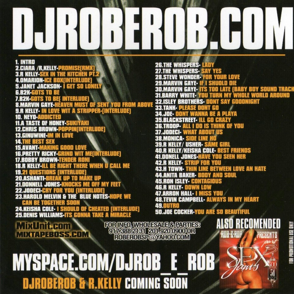 DJ ROB E ROB - SEX JAMS PART 4 - HIP HOP R&B NYC MIXTAPE MIX CD | eBay