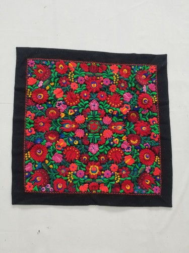 Vintage Hungarian Matyo Hand Embroidered Floral Tablecloth 28x27 inches ...