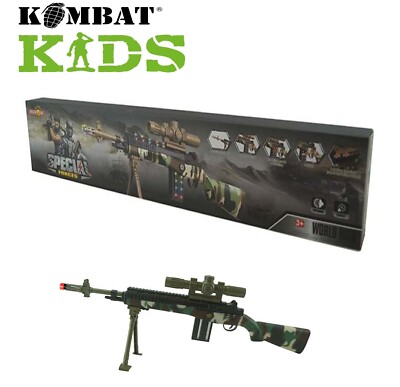 Kombat UK Camo Sniper Rifle TOY GUN 62cm Lights Sounds Boys Military ...