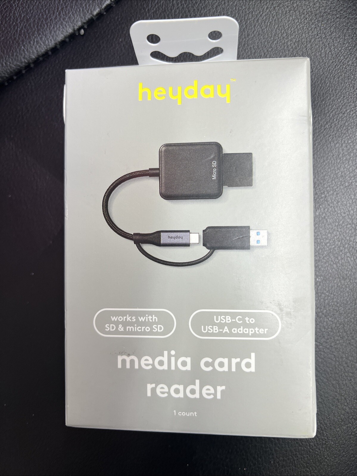 Heyday Media Card Reader for SD/Micro SD with USB-C to USB-A Adapter ...
