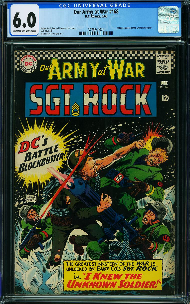 Our Army at War #168 CGC 6.0 1st Unknown Soldier! Key Silver Age! 1966 ...