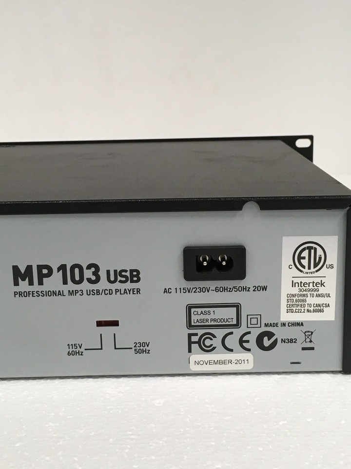 Numark MP103 USB Rackmount MP3 CD Player Tested w/ Mount Ears 20W FREE ...