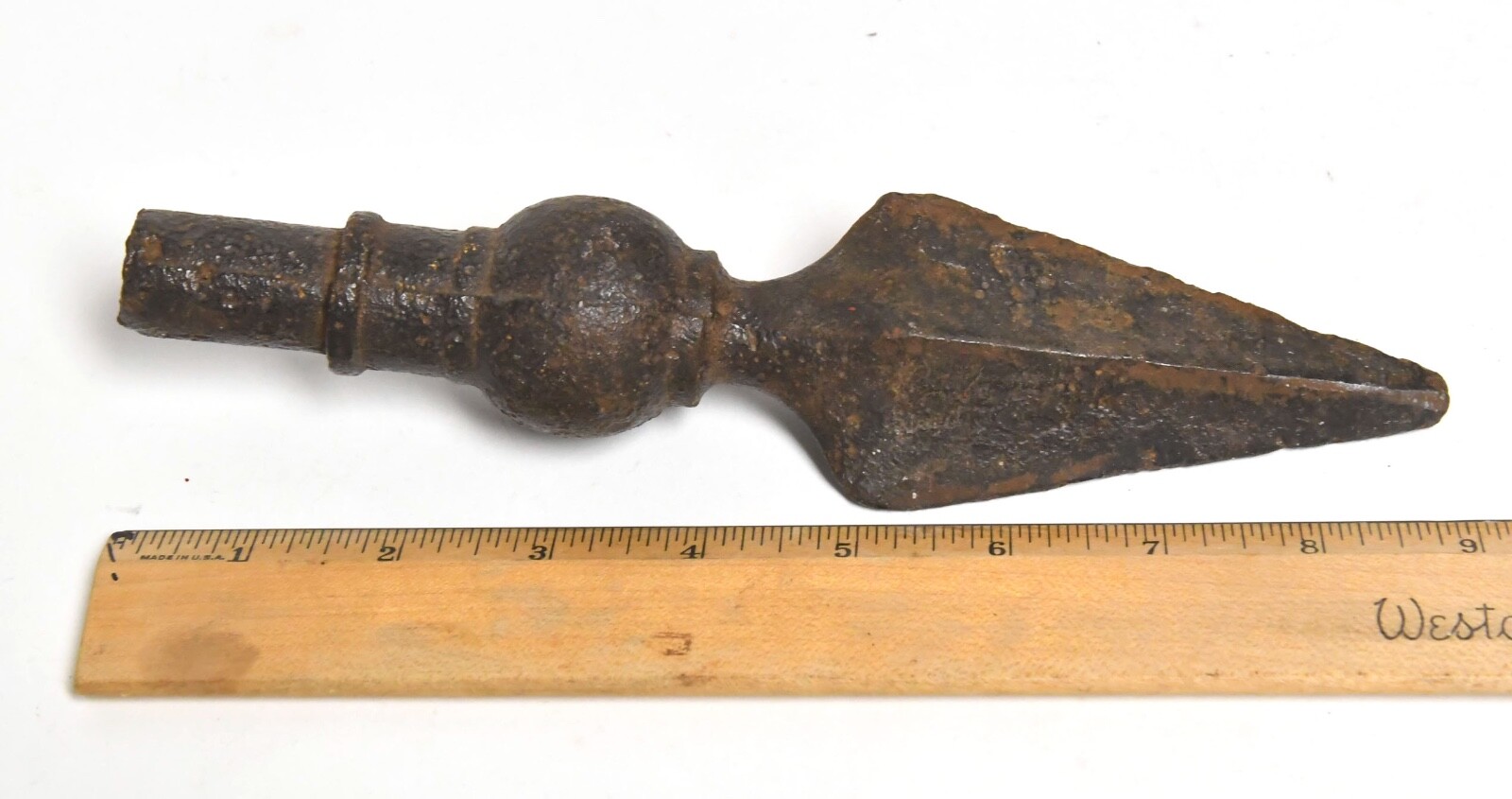 VINTAGE INDUSTRIAL CAST IRON SPEAR POINT FINIAL ARCHITECTURAL SALVAGE ...