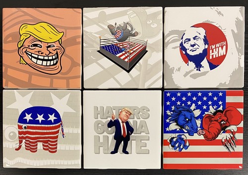 Lot Of 6 Donald Trump Republican Party 4’’ Ceramic Tile Or Use Like ...