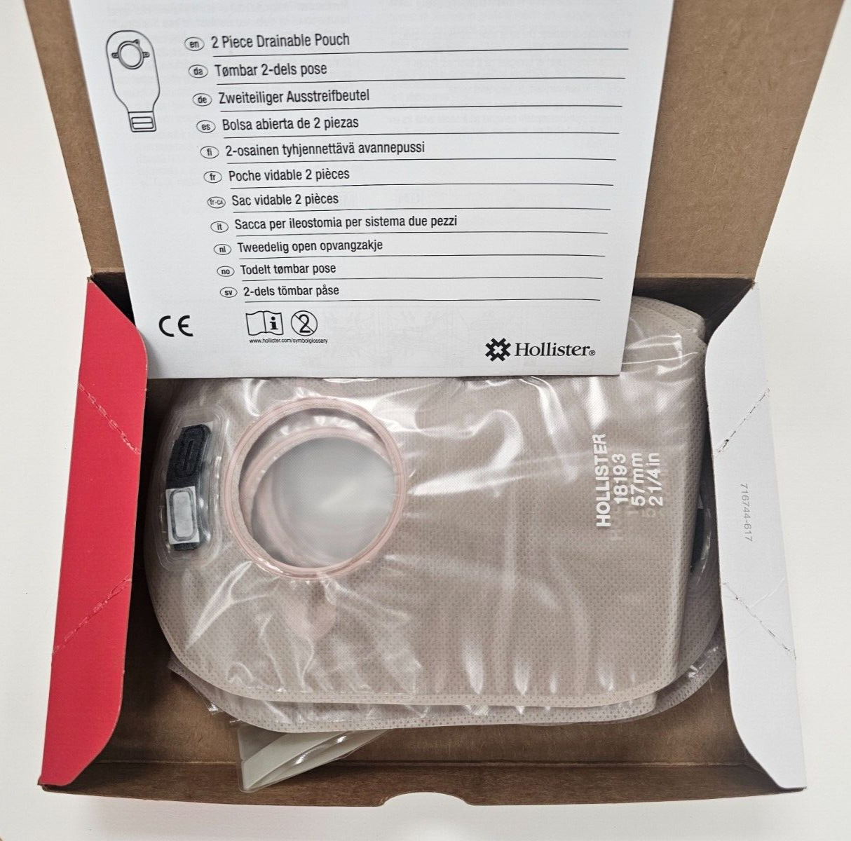 18193 Hollister 2 Pc Drainable Pouch 2-1/4" with Filter; Bx of 10; Exp ...