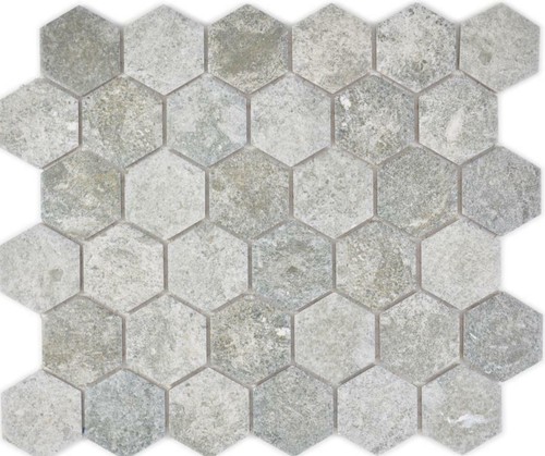 Mosaico Piastrella ceramica esagonale incassato bagno grigio 11H-0023 ...