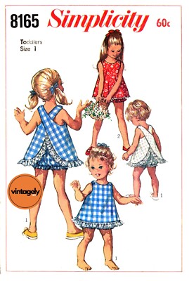 60s Baby's Top and Bloomers, Size 1, Simplicity 8165 Sewing Pattern ...