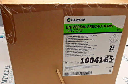 10041 - HALYARD - UNIVERSAL PRECAUTIONS LAB COAT - WHITE MED. CASE OF ...