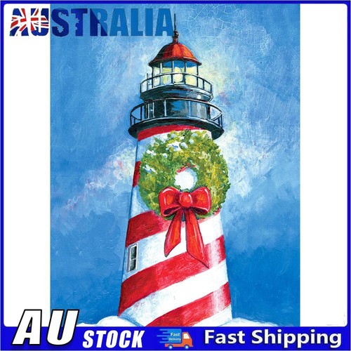 5D Kit Rhinestone DIY Wreath Lighthouse Full Round Drill Diamond ...