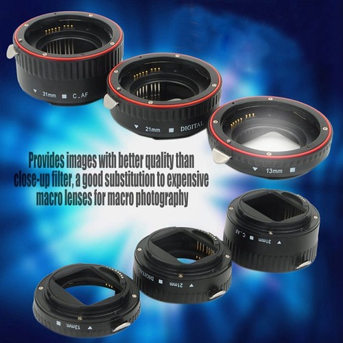 Auto Focusing Macro Extension Lens Adapter Tube Rings Set for Canon EOS ...