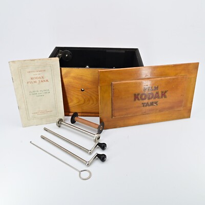 Antique Eastman Kodak Wooden Film Developing Box w/ Manual For 2 1/2 3 ...