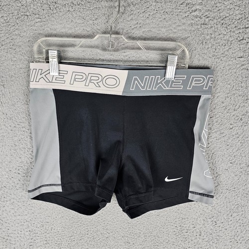 Nike Pro Compression Shorts Womens Large Black Gray Dri-Fit Workout Gym ...