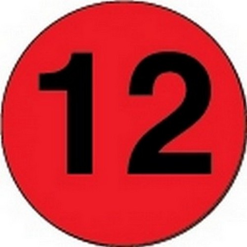 3" Diameter Number 12 Circle Labels (500 per Roll) | eBay