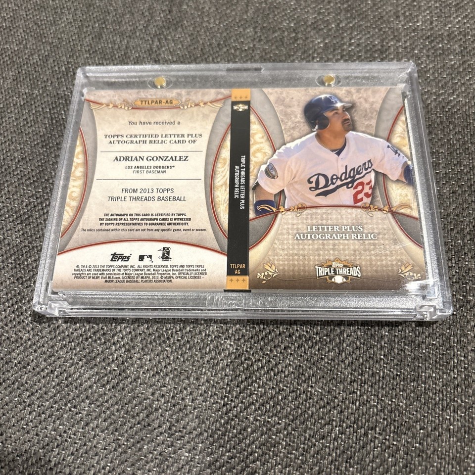 2013 Topps Triple Threads Adrian Gonzalez Letter Plus Booklet Logo ...