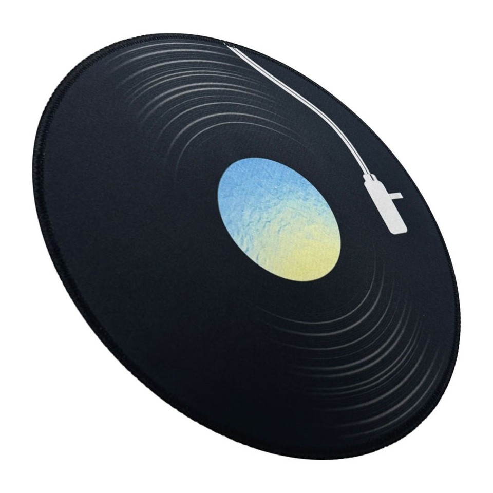 Round Record Mouse Pad Decorative E-sports Gaming Game Mousemats Black ...