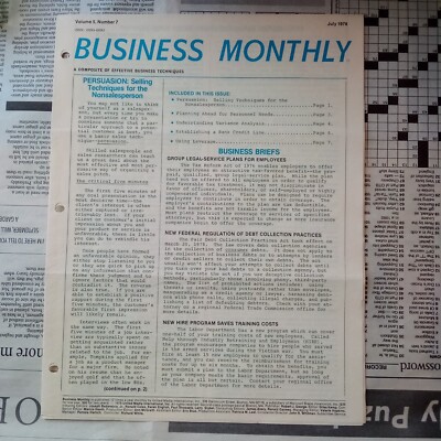 Business Monthly - July 1978 - United Media International - Boston | eBay