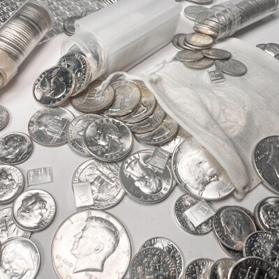 UNCIRCULATED (BU) SILVER COIN Hoard | 90% Silver Coins | .999 U.S ...