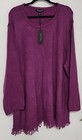 Cable & Gauge Woman ORCHID Color SWEATER WITH FRINGE NWT 3x lightweight ...
