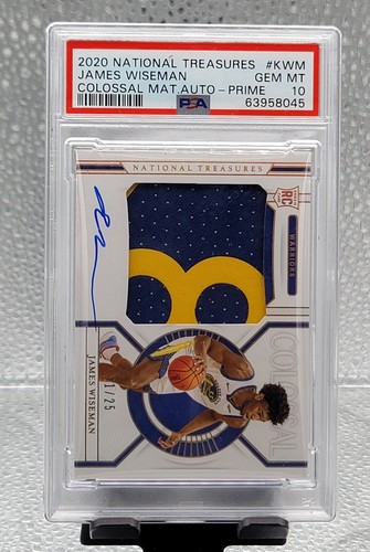 2020-21 National Treasures James Wiseman Colossal Rookie Patch Auto 21/ ...