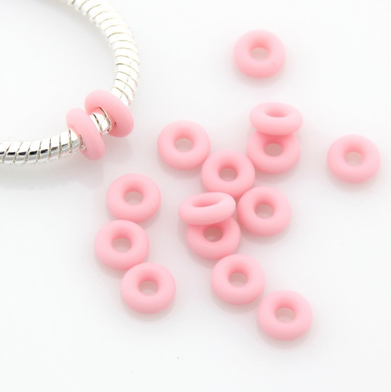 Mix Color Rubber O-Ring Clip Charms Safety Stopper Beads Fit Charm ...