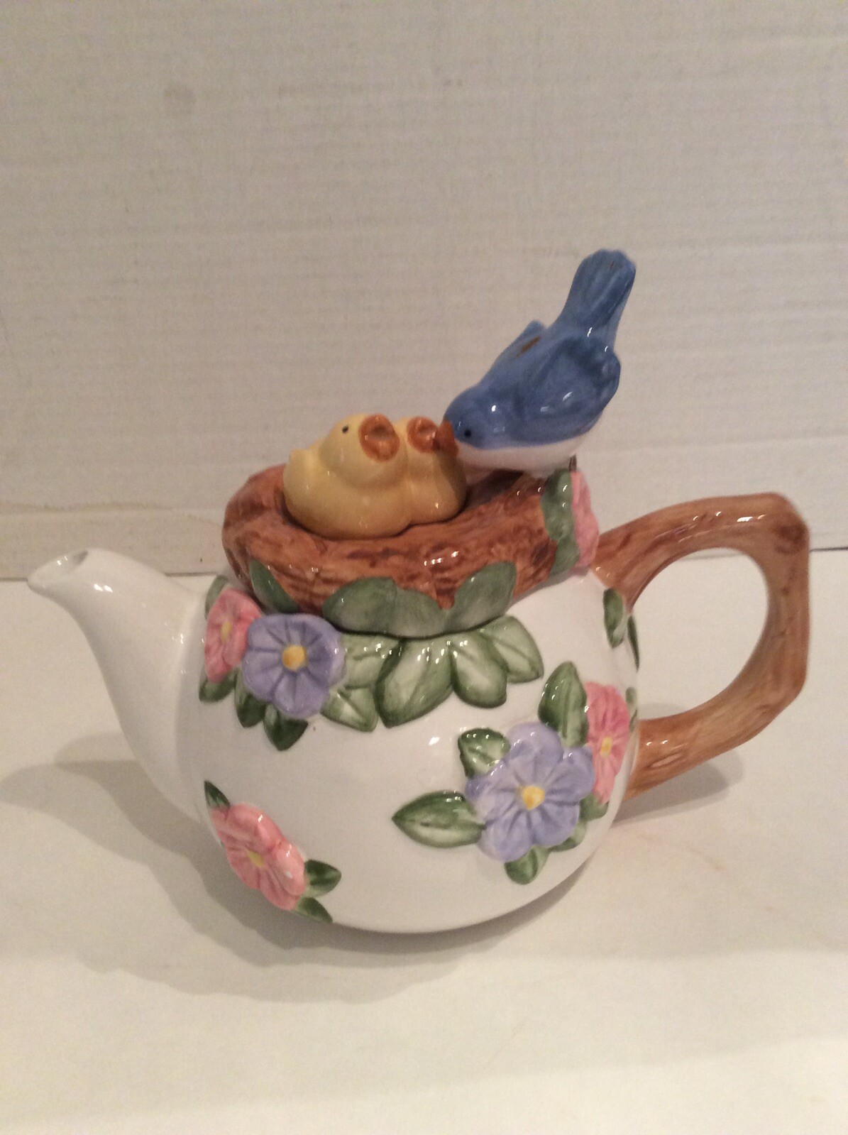 Vintage Teleflora Bird Nest Tea Pot Birds Nest Collectible Mom & Baby ...
