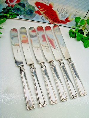 6 Associated Silver Yourex VICTORY Antique Silverplate Dinner Knives ...