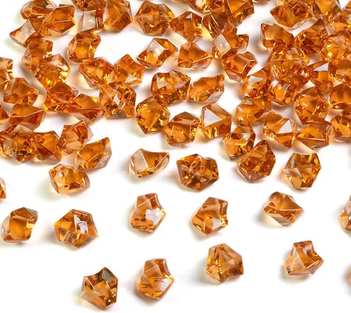 15 OZ Amber Fake Acrylic Ice Rocks Crystal Cube Stones Fake Diamonds ...
