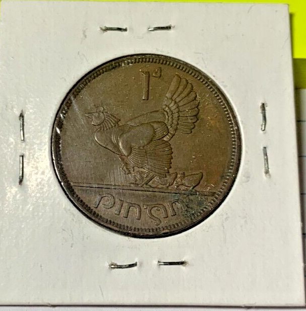 1949 Ireland Republic 1 Penny KM# 11, Looks XF corrosion spot. Coin ...