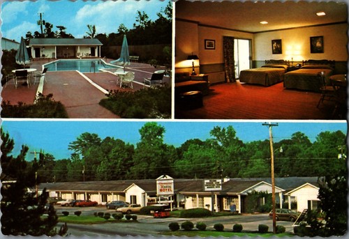 Vintage Colonial Manor Motel Brewton Alabama Postcard Pool | eBay