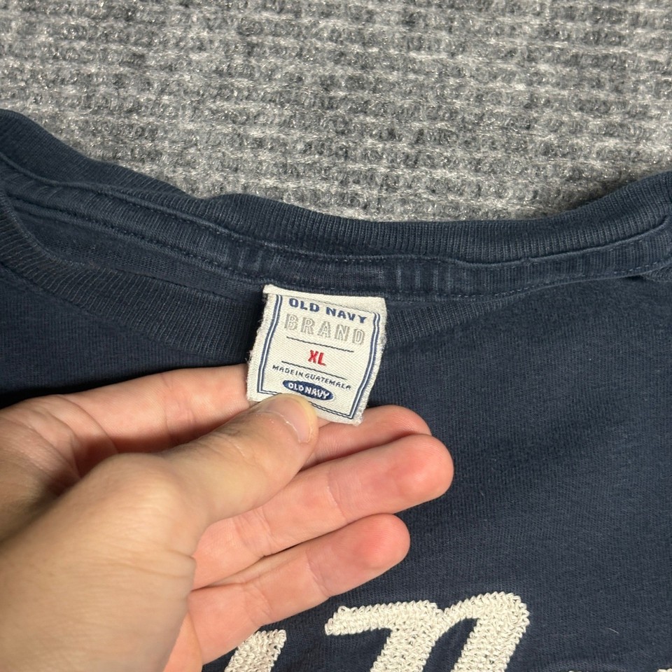 Old Navy Brand Mens XL Graphic T Shirt Navy Blue Short Sleeve Cotton ...