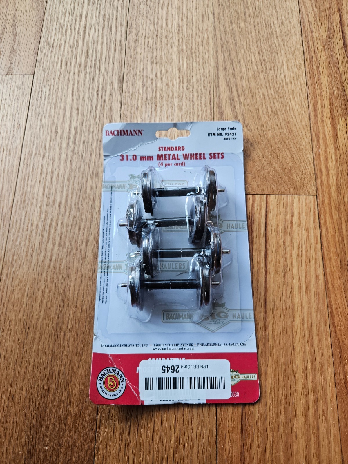 Bachmann 92421 31mm 1.25 Wheel Sets Large Scale Standard Metal (4 Pack ...