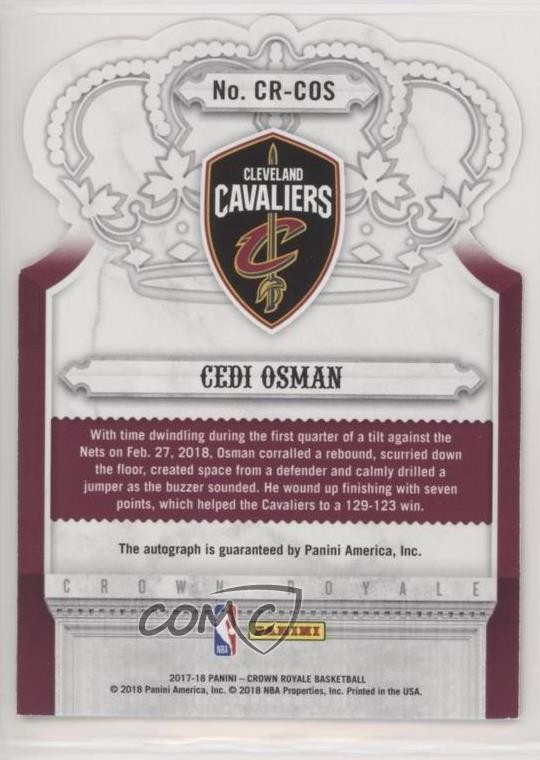 2017-18 Panini Crown Royale Crown Rookie Auto /199 Cedi Osman #CR-COS ...