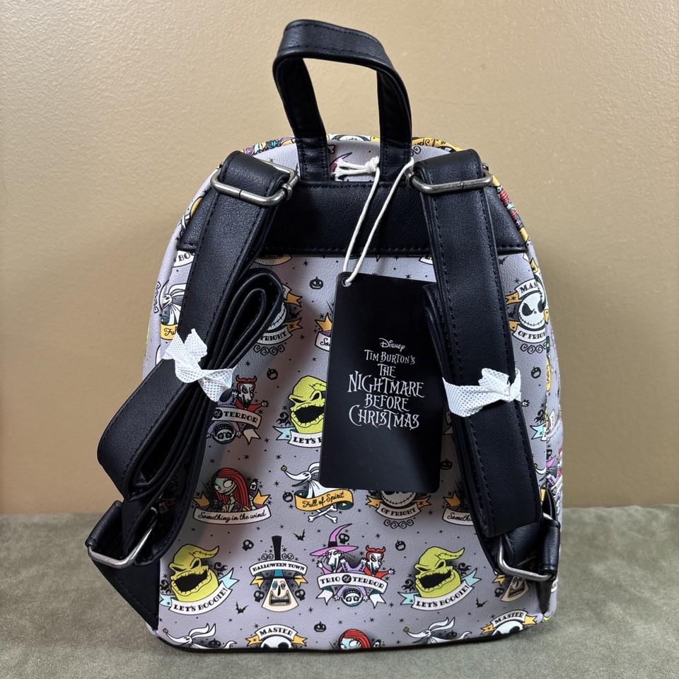 Loungefly Disney NBC Tattoo Aop Mini Backpack Wallet Nightmare Before ...