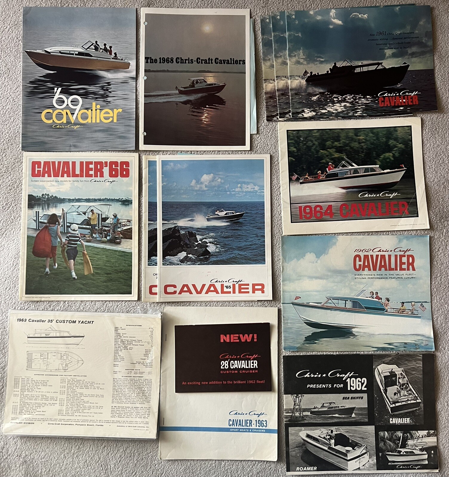 1961-1969 Chris-Craft Cavalier Brochures, Catalogs, Price, Etc. | Lot ...