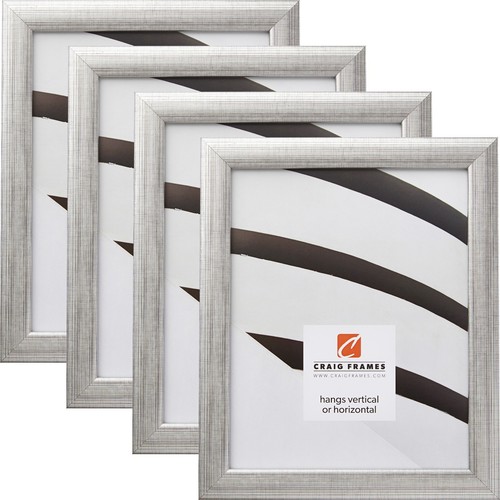 Craig Frames Contemporary, 1 Inch Modern Scratched Silver Picture Frame ...