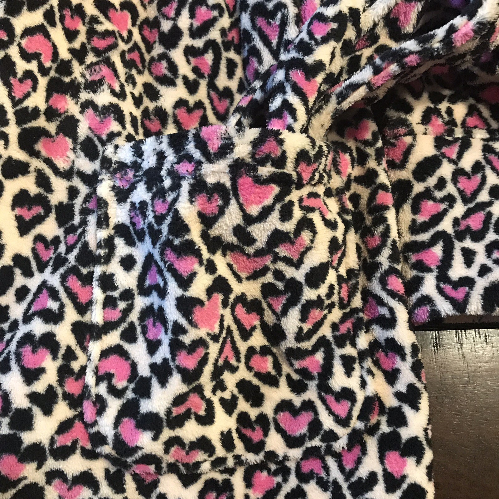 Victorias Secret Pink Robe Sleep M/L Super Soft Plush NWT HEART LEOPARD ...